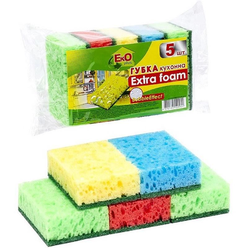 Губка для миття посуду Xl піно ефект Super Lux 5 штук 9 6 3 см 10014 10019 — ціна 25 грн у