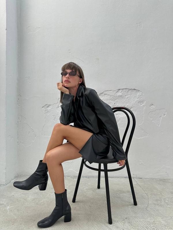 Кожаный костюм юбка пиджак — цена 690 грн в каталоге Костюмы с юбкой Купить женские вещи по