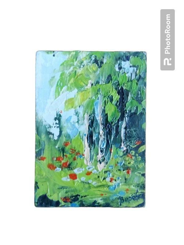 Миниатюра берёзки масло — цена 100 грн в каталоге Картины Купить товары для дома и быта по