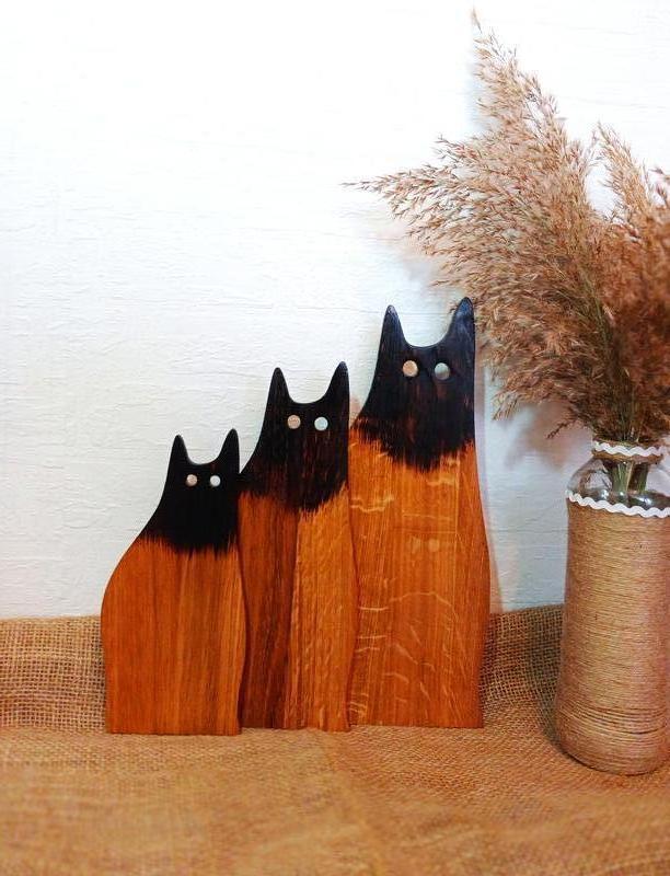 Статуетки з дерева три кота — ціна 970 грн у каталозі Статуетки Купити товари для дому та побуту