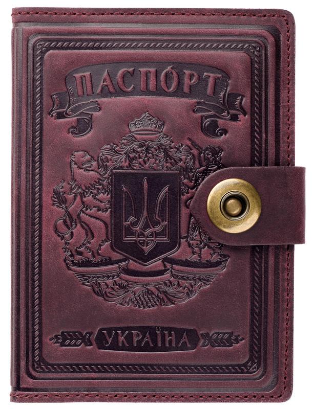 Кожаная обложка для паспорта на документы, герб, тризуб, женская ...