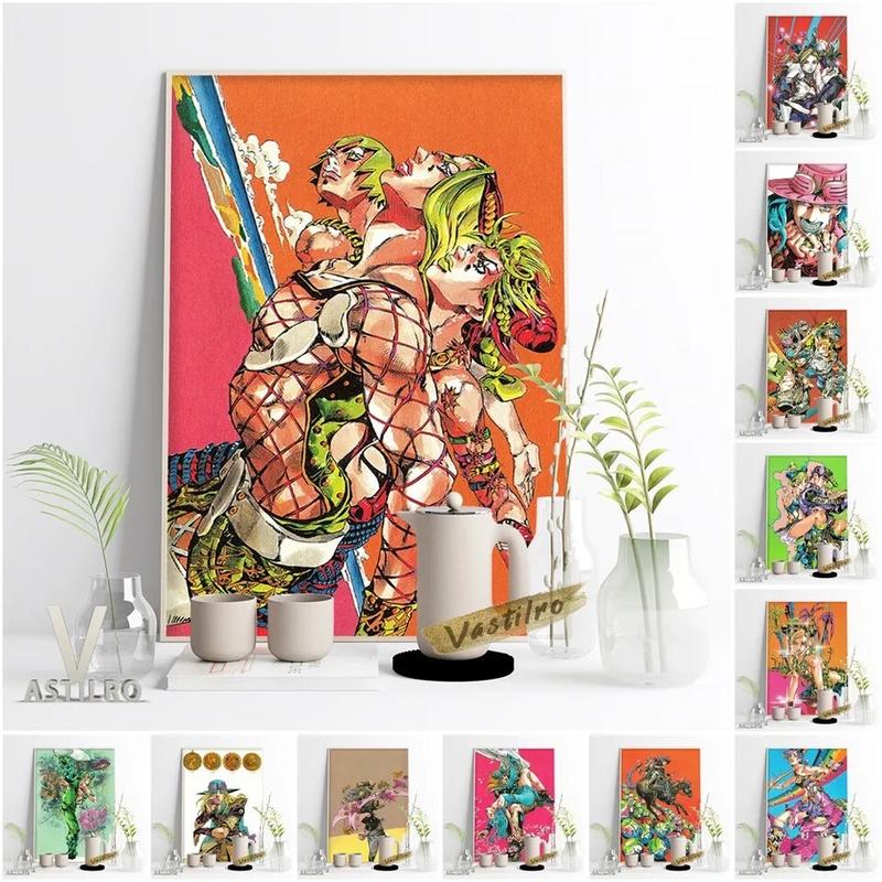 Аниме плакат на стену постер манга Jojo подарок для фанатов декор для