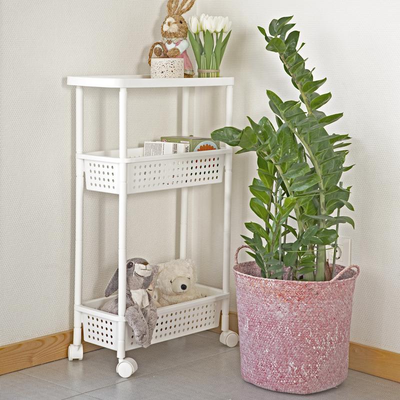 Етажерка у три яруси на колесах біла — ціна 996 грн у каталозі Етажерки Купити товари для дому