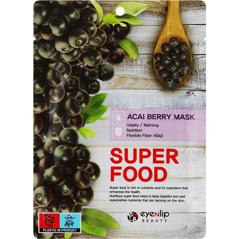 Eyenlip super food acai berry mask тканевая маска для лица с ягодами ...