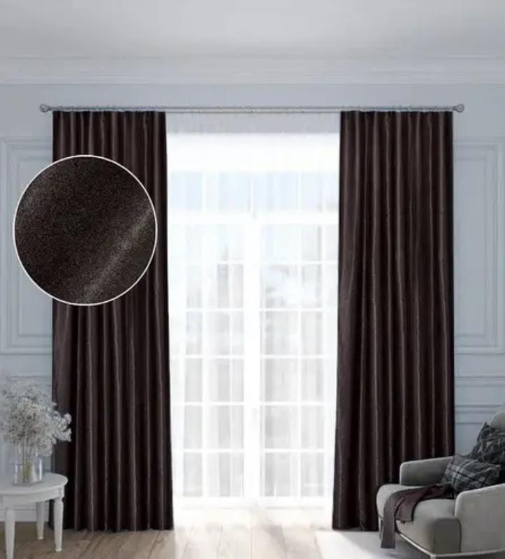 Штори блекаут софт світлонепроникний колір шоколад — ціна 275 грн у