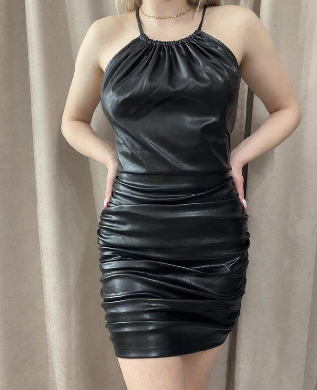 Шкіряна сукня — ціна 550 грн у каталозі Короткі сукні Купити жіночі речі за доступною ціною на