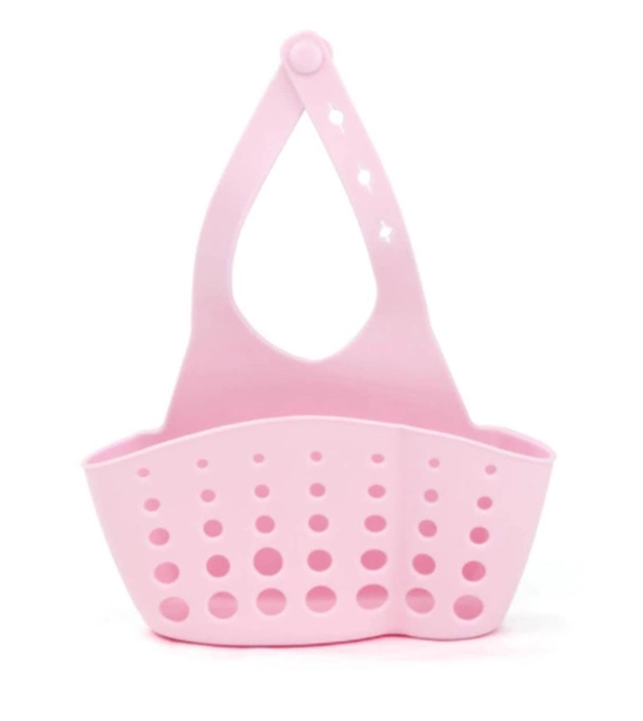 Тримач для кухонних губок і дрібниць кошик харчовий силікон 15х8х4 см рожевий н1336 1 — ціна 70