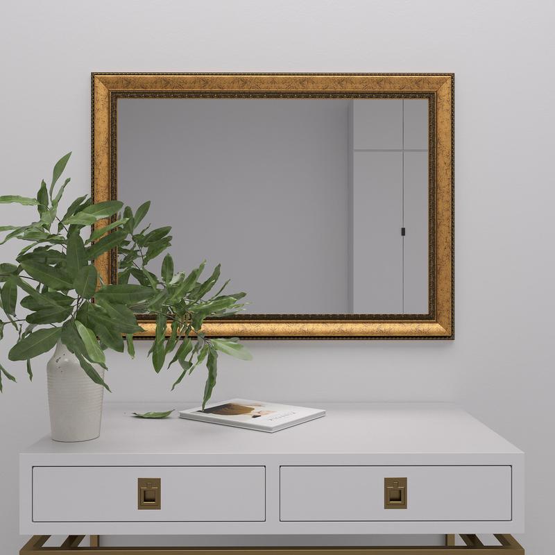 Настінне дзеркало золото 80х60 у вузькій рамі гарне дзеркало в передпокій на стіну гарне для