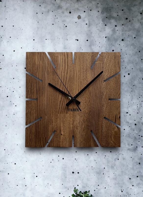 Часы настенные деревянные 40 см Square — цена 2340 грн в каталоге Часы Купить товары для дома и
