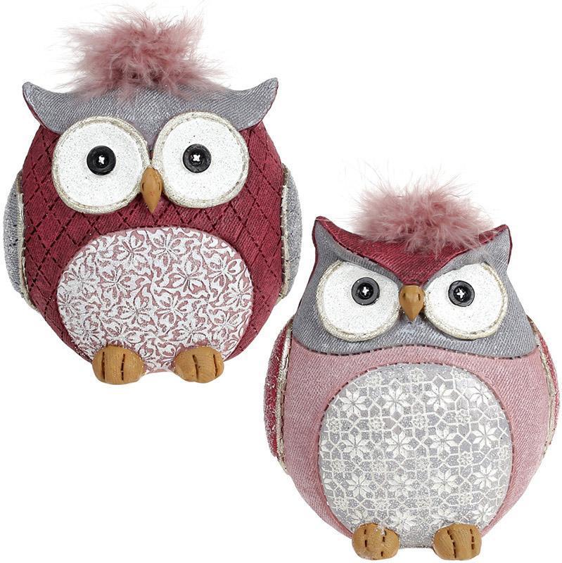 Набір 2 статуетки сова з хохолком 11 5х7 5х12 5 см полістоун — ціна 882 грн у каталозі