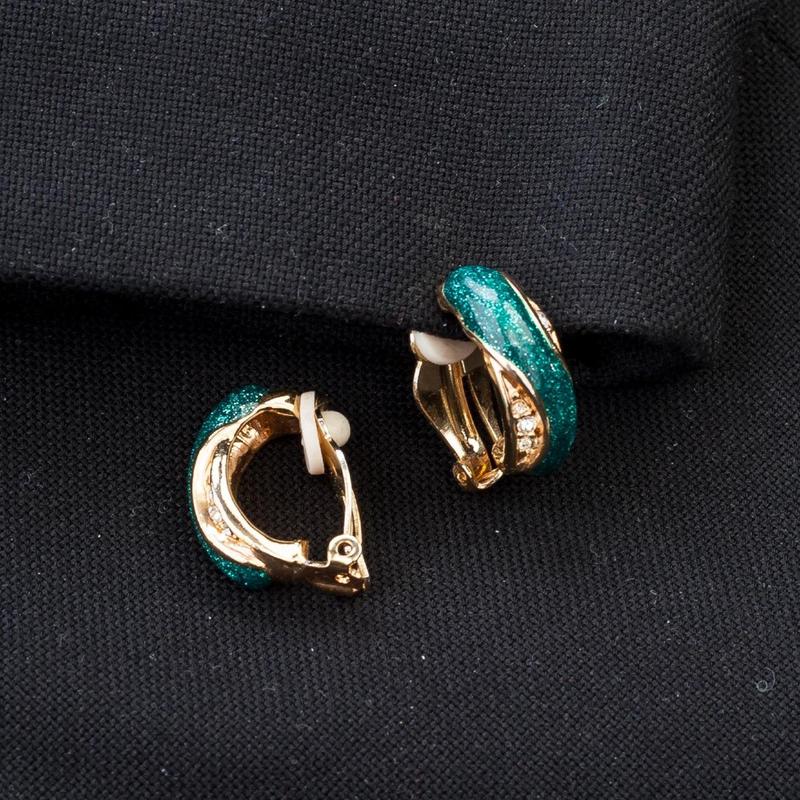 Клипсы изумрудного цвета — цена 299 грн в каталоге Серьги Купить аксессуары по доступной цене на