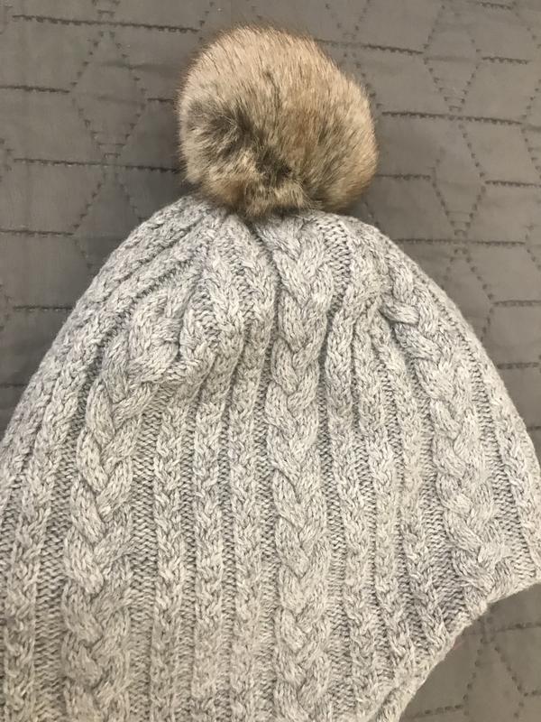 Новая зимняя шапка с завязками h&m серая на возраст 8-12 лет, рост 134/ ...