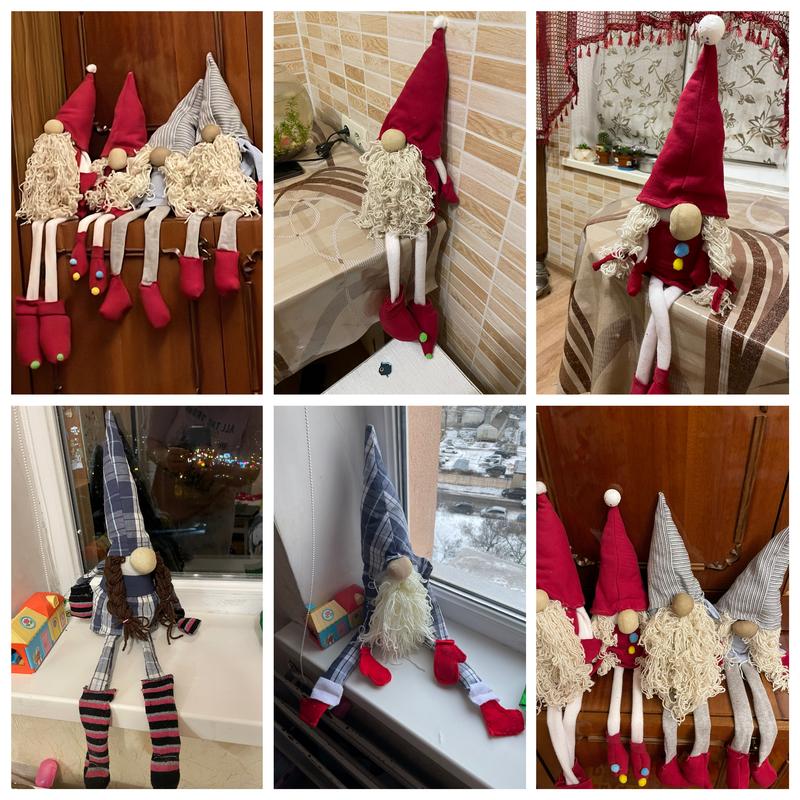 Гном новорічний скандинавський гномочка пара — ціна 175 грн у каталозі Інтерєрні ляльки Купити