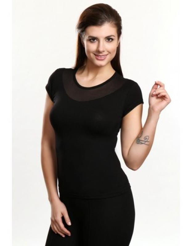 Класична віскозна чорна футболка на дівчину violana- віолана paris ...