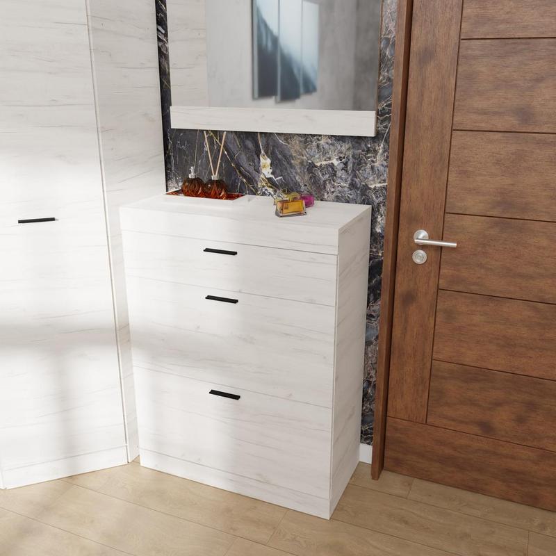 Тумба для взуття соната 800 дуб крафт білий — ціна 3137 грн у каталозі Підставки і тумби для