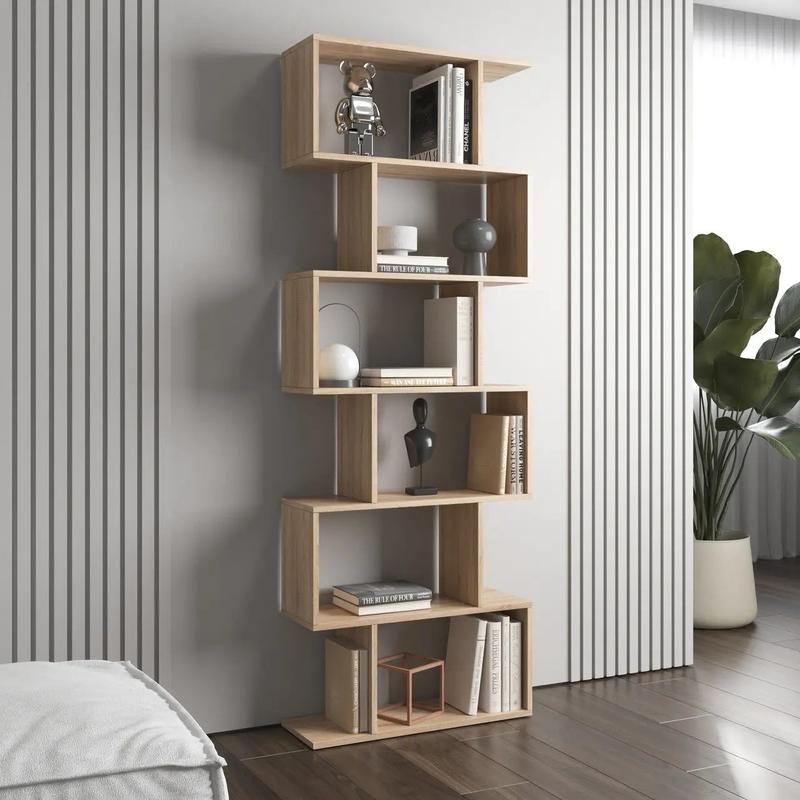 Полка для книг стеллаж для дома книжная полка этажерка M 56 дуб сонома — цена 1574 грн в