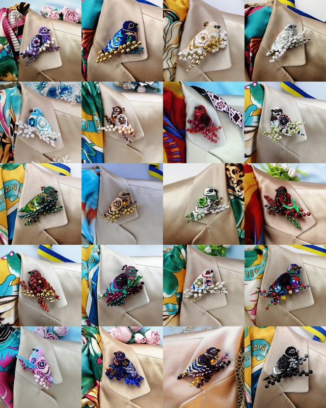 Брошки пташки з бісера — ціна 850 грн у каталозі Брошки Купити аксесуари за доступною ціною на