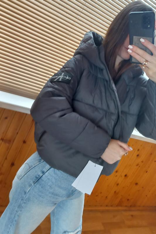 Трендовая серая куртка calvin klein ck кельвин кляйн пуховик дутик ...