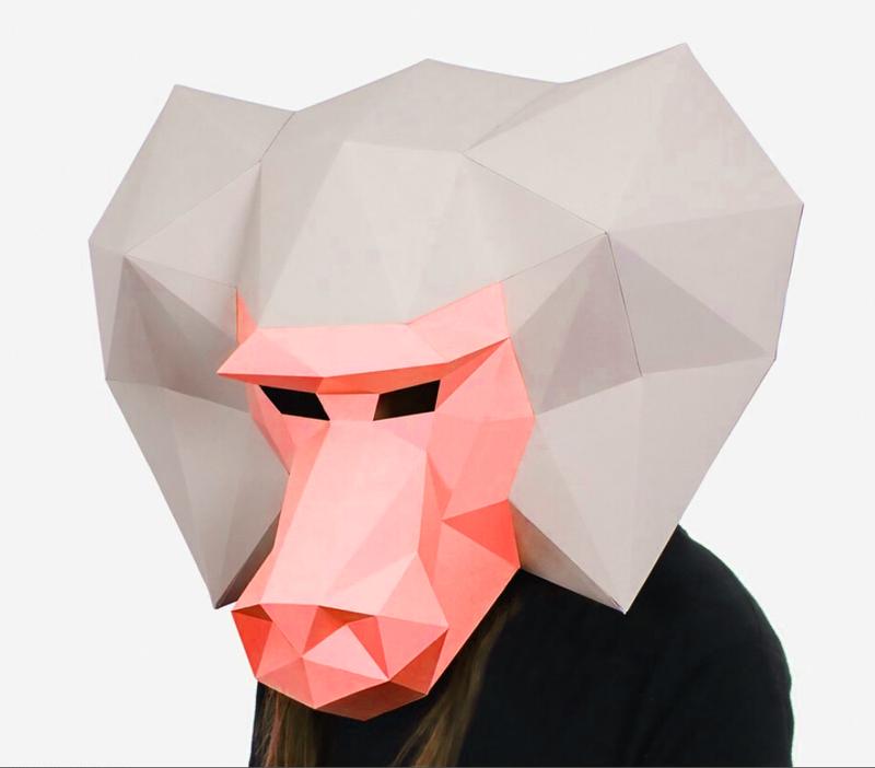3д фигура маска бабуина оригами papercraft — цена 320 грн в каталоге ...
