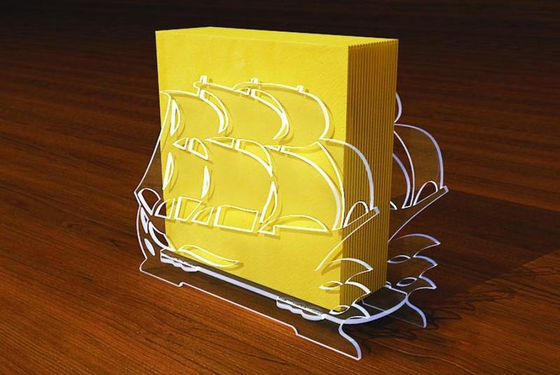 Серветниця з оргскла кораблик — ціна 80 грн у каталозі Серветниці Купити товари для дому та