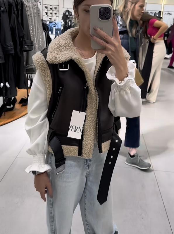 Жилетка з хутром Zara — ціна 1850 грн у каталозі Жилетки Купити жіночі речі за доступною ціною