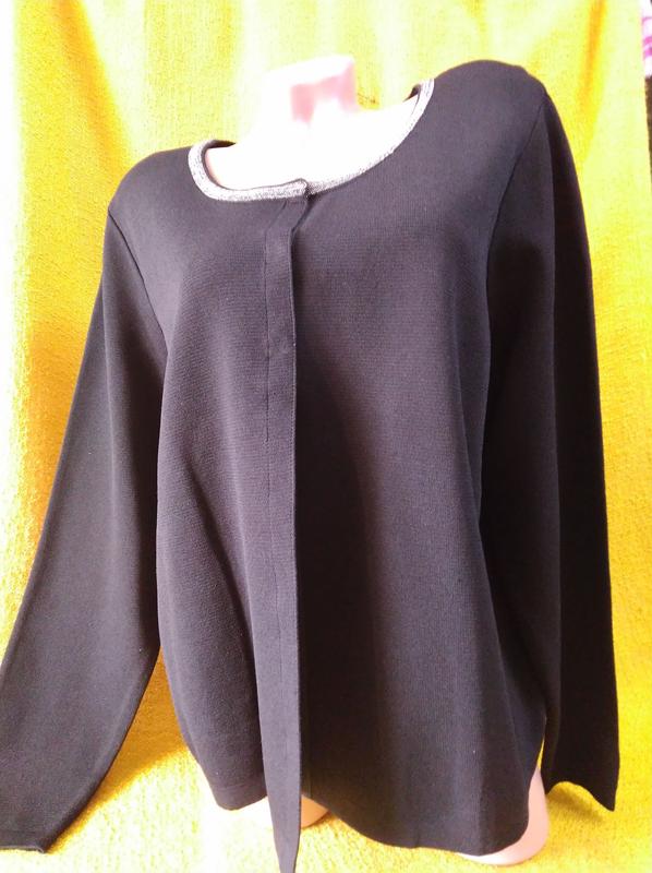 Чорний трикотажний піджак євр рр 36 38 48 50 — ціна 385 грн у каталозі Піджаки і жакети Купити