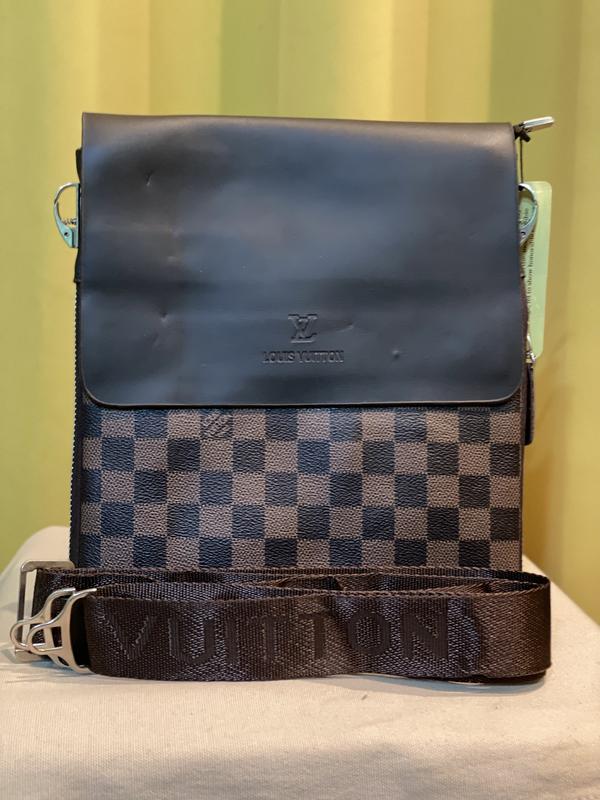 Кожаная сумка мессенджер louis vuitton, мужская черная борсетка луи ...