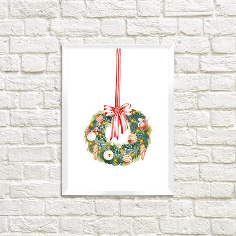 Постер у рамці A4 різдвяний вінок — ціна 240 грн у каталозі Постери Купити товари для дому та