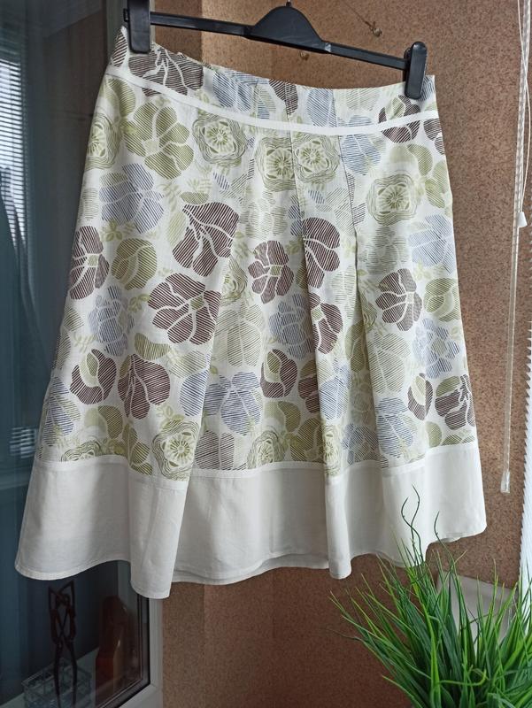 Красива літня спідниця міді з натуральної тканини 100 котон — ціна 339 грн у каталозі Міді