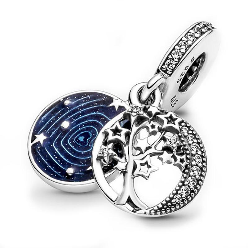 Серебряная бусина-подвеска «дерево и галактический месяц» — цена 830 ...