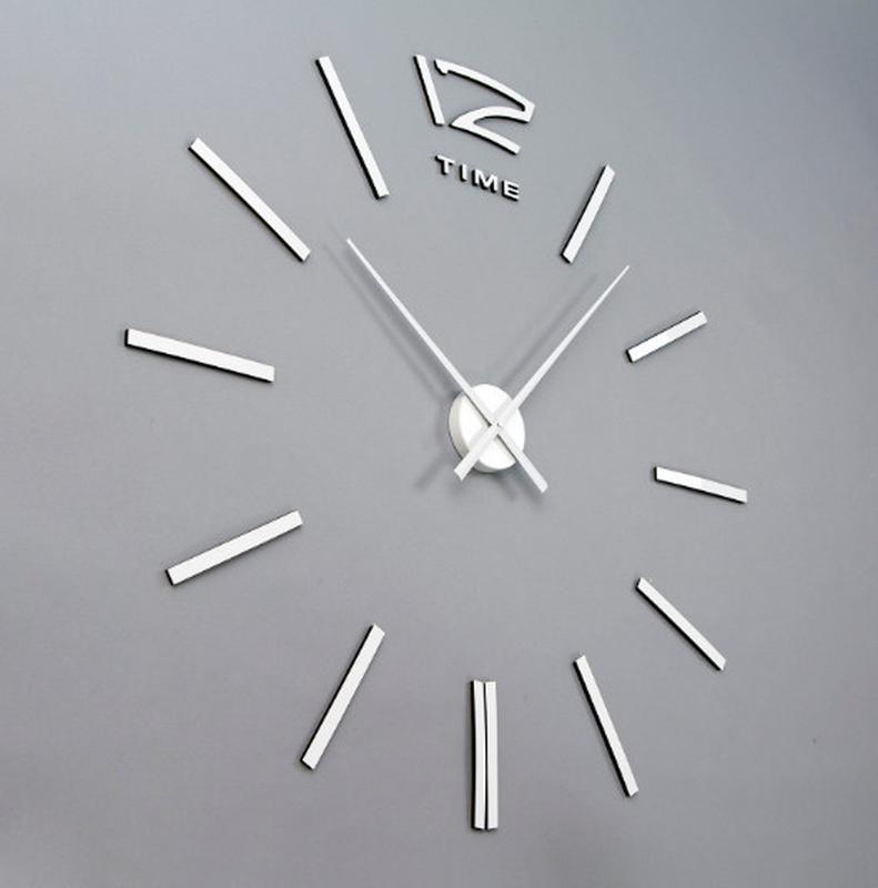 Настенные часы Diy Clock Zh003 серебряного цвета большие настенные 3d