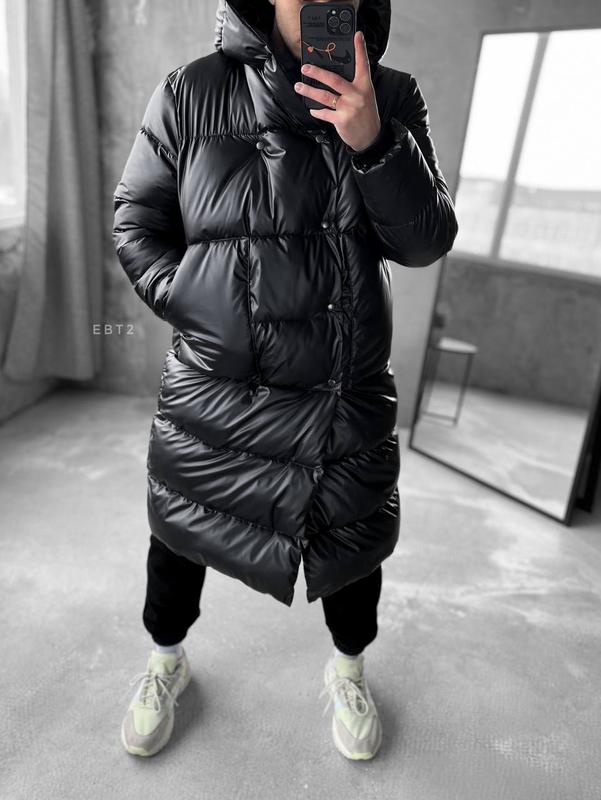 Куртка плащевка под кожу + пух60 пальто зима оверсайз — цена 2990 грн в ...