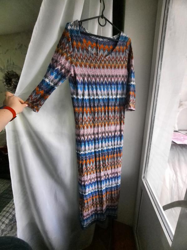 Вязане плаття різнобарвне максі — ціна 250 грн у каталозі Довгі сукні Купити жіночі речі за