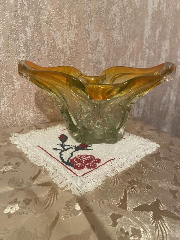 Вінтажна скляна ваза 1966 1970 р — ціна 1600 грн у каталозі Вази Купити