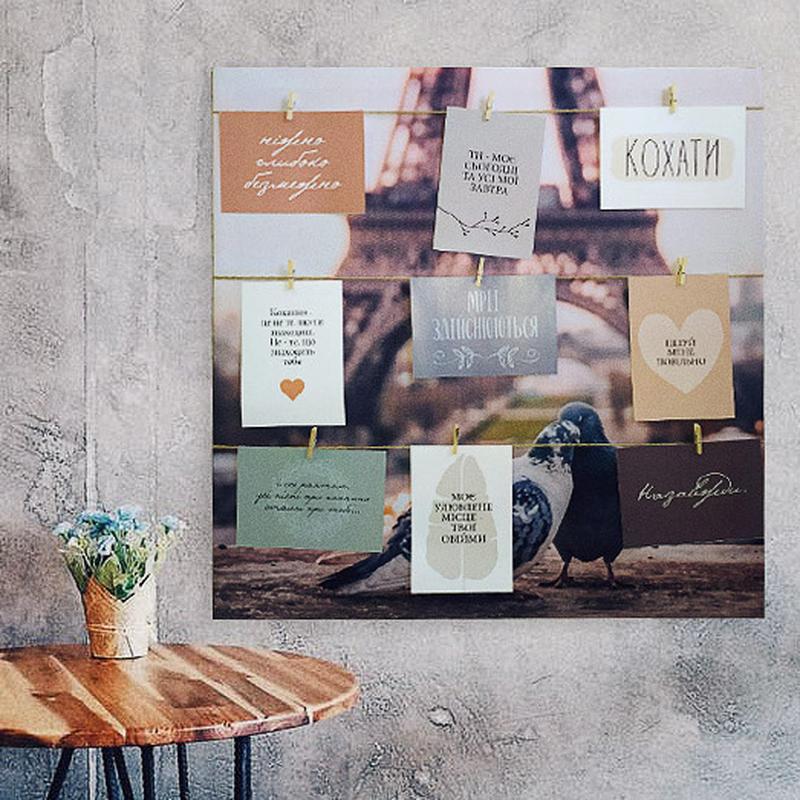 Панно для фото з прищіпками париж — ціна 620 грн у каталозі Фоторамки