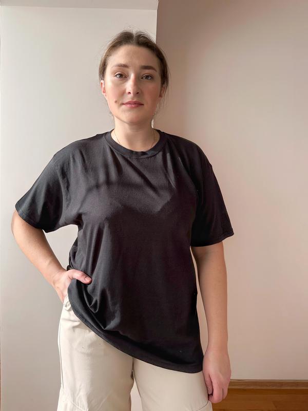 Котонова футболка вільна оверсайз — ціна 320 грн у каталозі Футболки Купити жіночі речі за