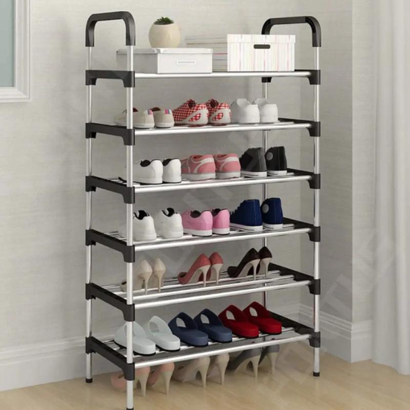 Полиця стійка органайзер для взуття на 6 полиць Shoe Rack Tw555 чорна R 295 — ціна 491 грн у