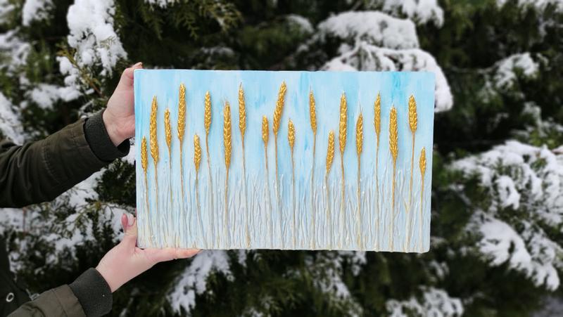 Картина панно українські колоски — ціна 2000 грн у каталозі Картини Купити товари для дому та