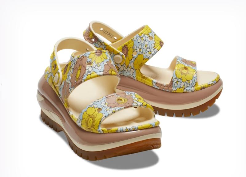 Crocs крокс на платформе сандалии босоножки mega crush retro floral ...