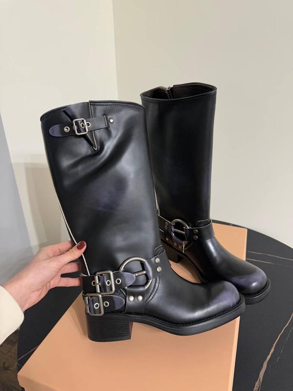 Шкіряні черевики в стилі Miu Miu — ціна 5200 грн у каталозі Черевики Купити жіночі речі за