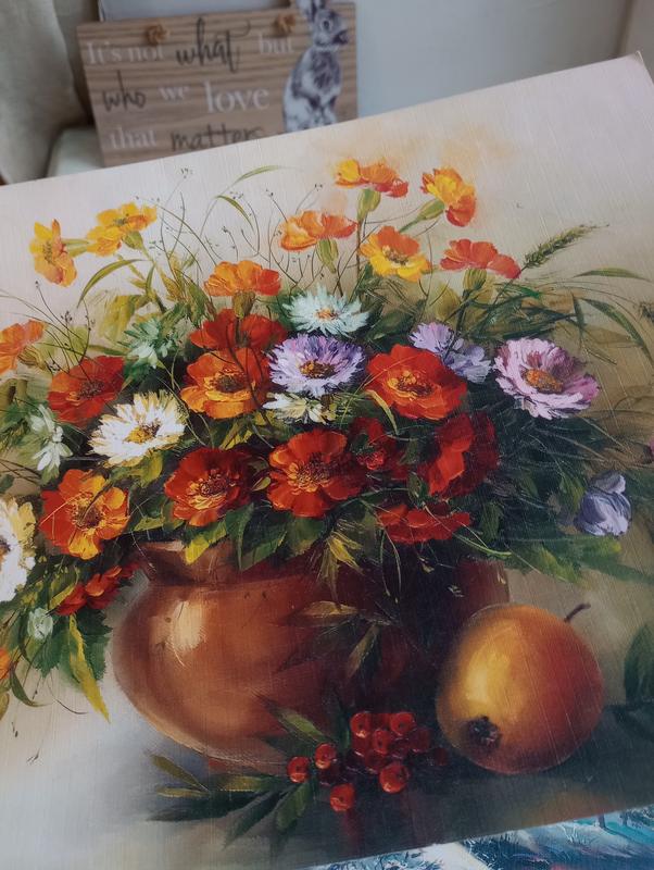 Картина натюрморт живопис квіти репродукція вінтаж — ціна 95 грн у каталозі Картини Купити