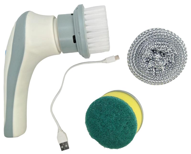 Щітка електрична на акумуляторі Usb для миття посуду та будь яких поверхонь із трьома насадками
