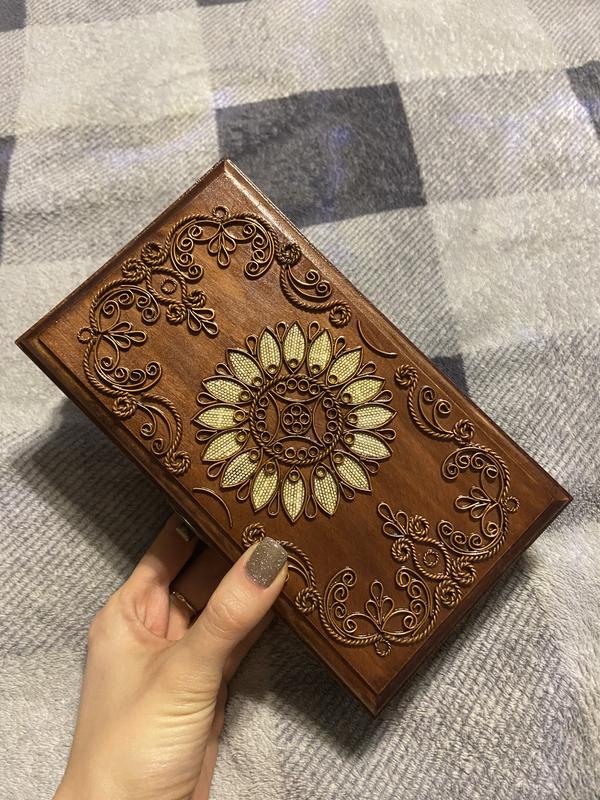 Дуже гарна деревʼяна скарбничка скринька шкатулка коричнева — ціна 500 грн у каталозі Скриньки