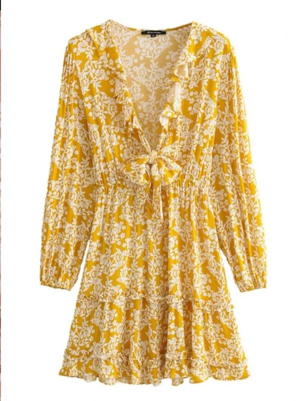 Стильна яскрава сукня флора принт — ціна 89 грн у каталозі Сукні міді Купити жіночі речі за