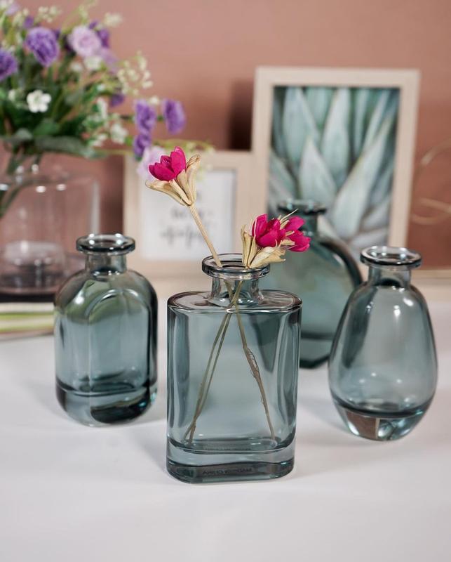 Скляна ваза бірюза 12 5 см — ціна 220 грн у каталозі Вази Купити товари для дому та побуту за