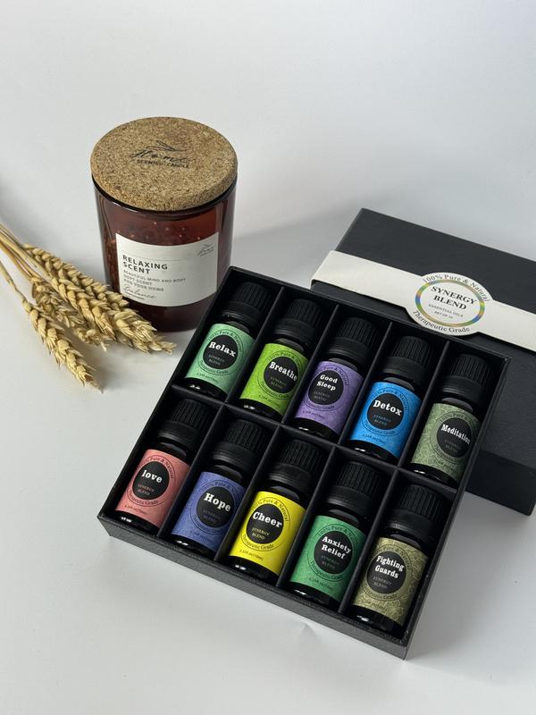 Подарочный набор натуральных эфирных растительных масел synergy blend ...