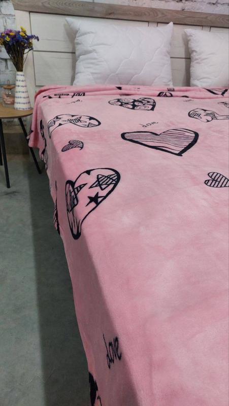 Подарунок на день святого валентина плед флісовий мякий та ніжний на