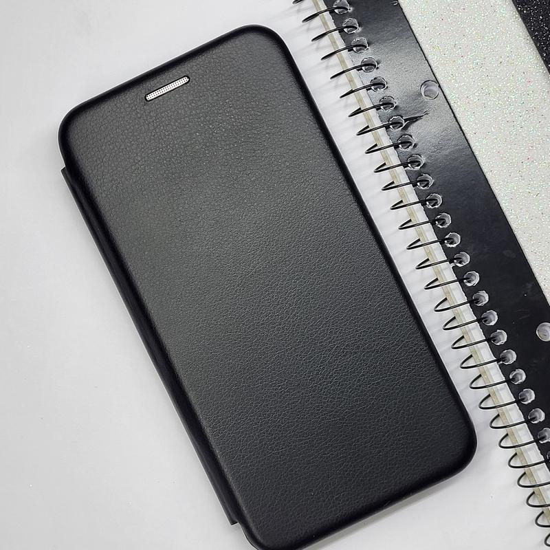 Чехол кожаный книжка черная с визитницей для apple iphone x (5.8 ...