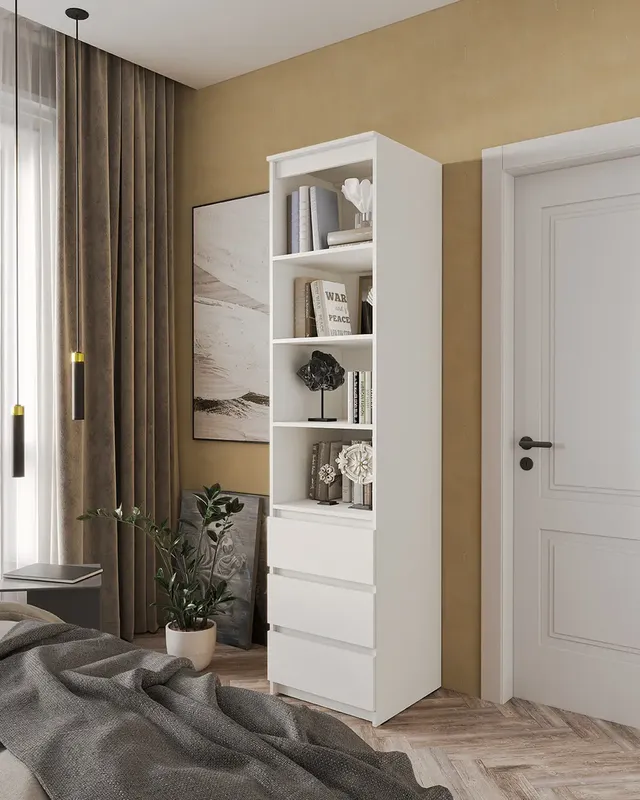 Відкритий пенал для дому з 4 полицями і 3 шухлядами шафа для речей — ціна 4199 грн у каталозі