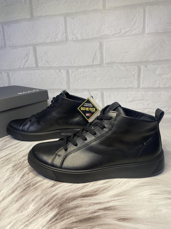 Кожаные, демисезонные ботинки ecco street tray с gore-tex, оригинал ...
